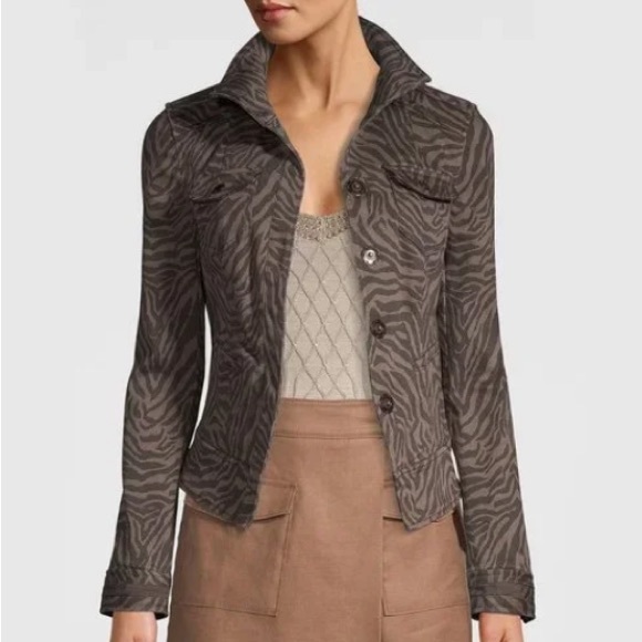 White House Black Market | Jackets & Coats | Whbm Espresso Zebra Print ...